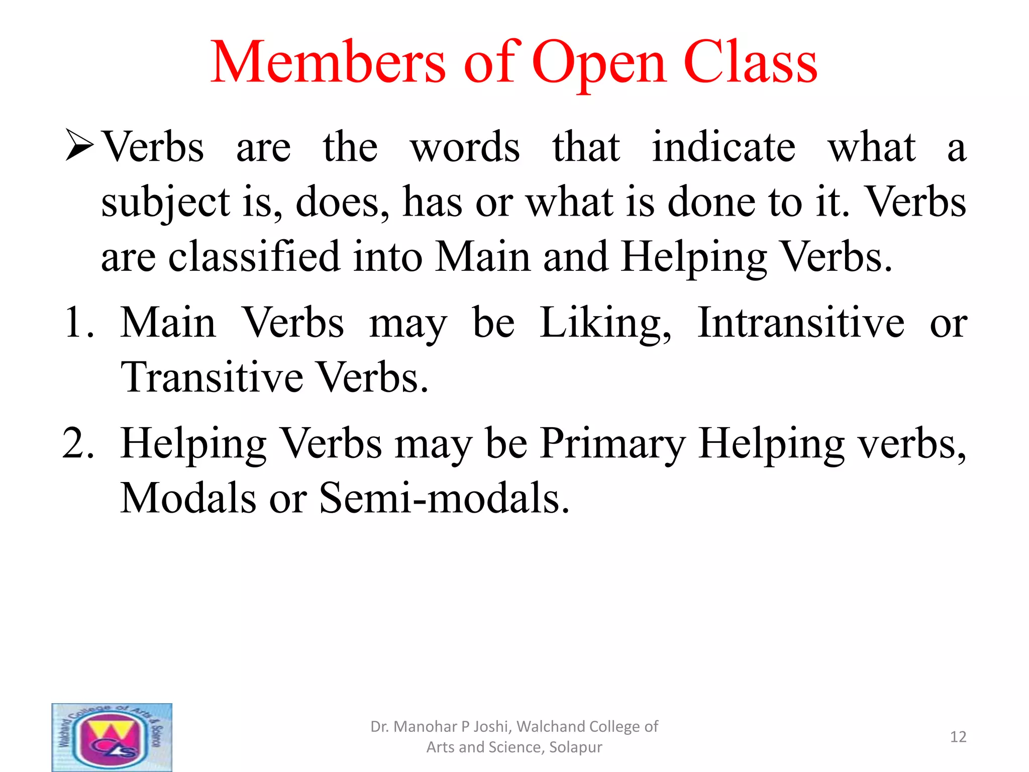 Open and closed class | PPTX