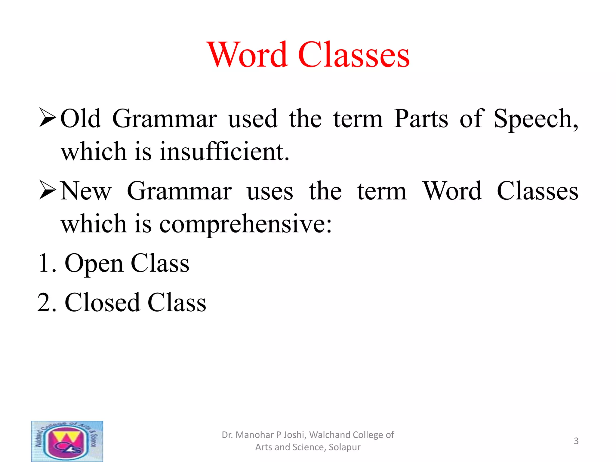 Open and closed class | PPTX