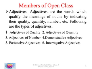 Open and closed class | PPTX