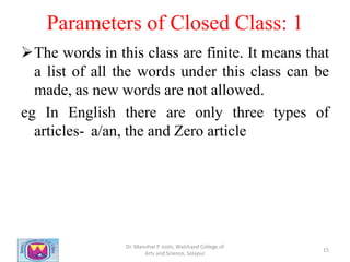 Open and closed class | PPTX