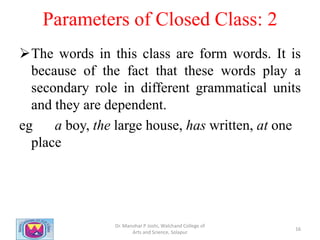 Open and closed class | PPTX