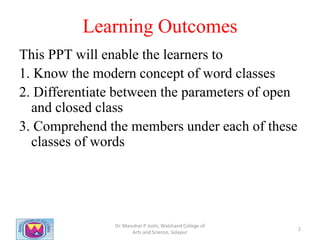 Open and closed class | PPTX