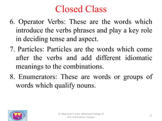 Open and closed class | PPTX