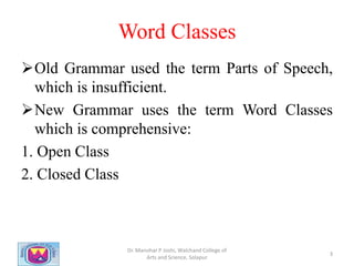 Open and closed class | PPTX