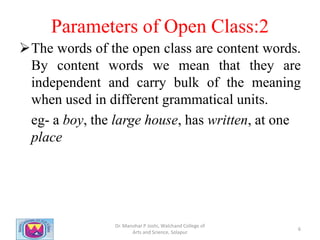 Open and closed class | PPTX