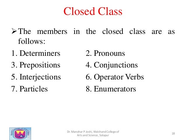 Open and closed class