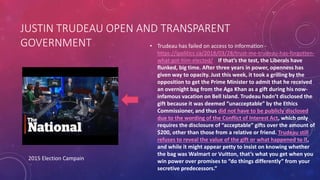 Open and Transparency| Liberals and Justin Trudeau| Analysis and ...