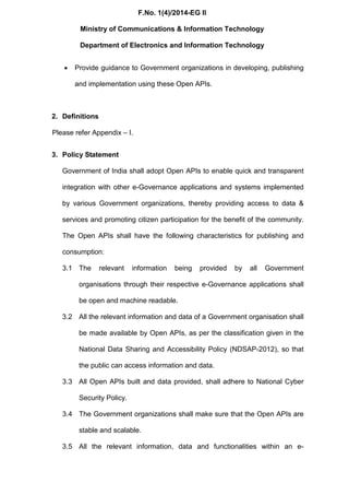 Policy on Open Application Programming Interfaces (APIs) for Government ...