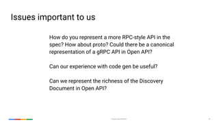 OpenAPI Spec at Google (Open API Initiative Meetup on 2016-09-15) | PDF ...