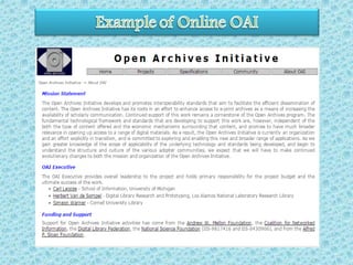 Open archives initiatives(final) | PPTX