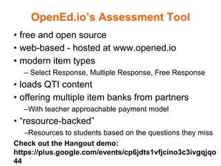 Open Ed Jam 2014: Towards an Open Assessment Ecosystem | PPT