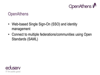 Phase one of OpenAthens SP evolution | PPT