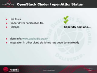 Building an open source cloud storage platform for OpenStack - openATTIC | PPT
