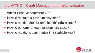 Ceph and Storage Management with openATTIC, Ceph Tech Talks 2016-06-23 | PPT
