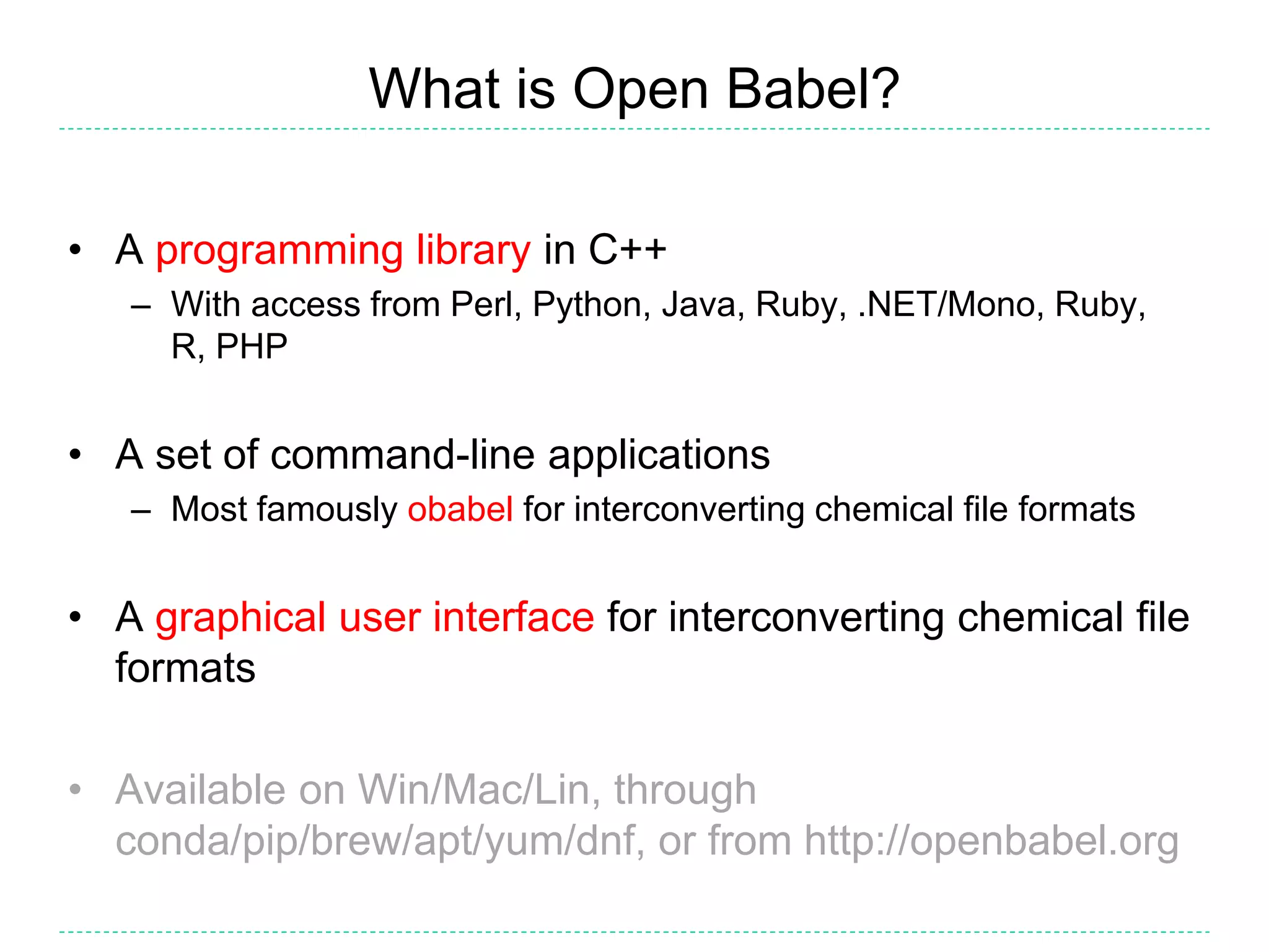 Open Babel project overview | PPT