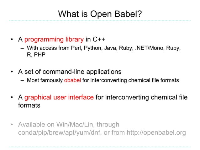 Open Babel project overview | PPT