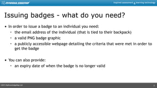 Openbadges for e-Assessment | PPT