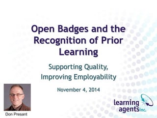 Open Badges and the Recognition of Prior Learning | PPT