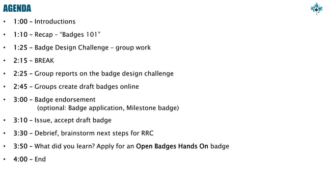 Open Badges RRC Hands On Workshop | PPT | Free Download