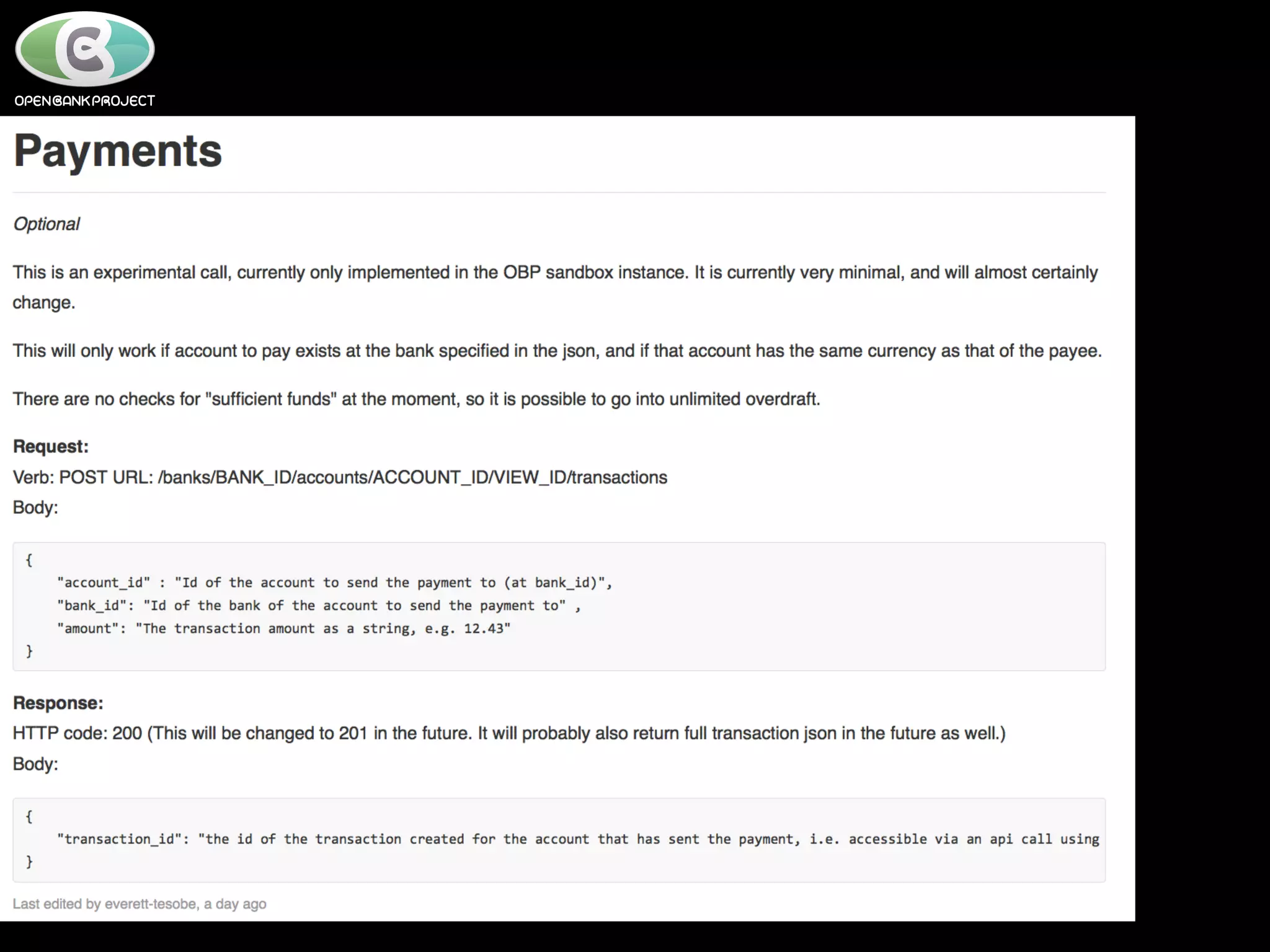 Open Bank Project Payments Concept | PDF