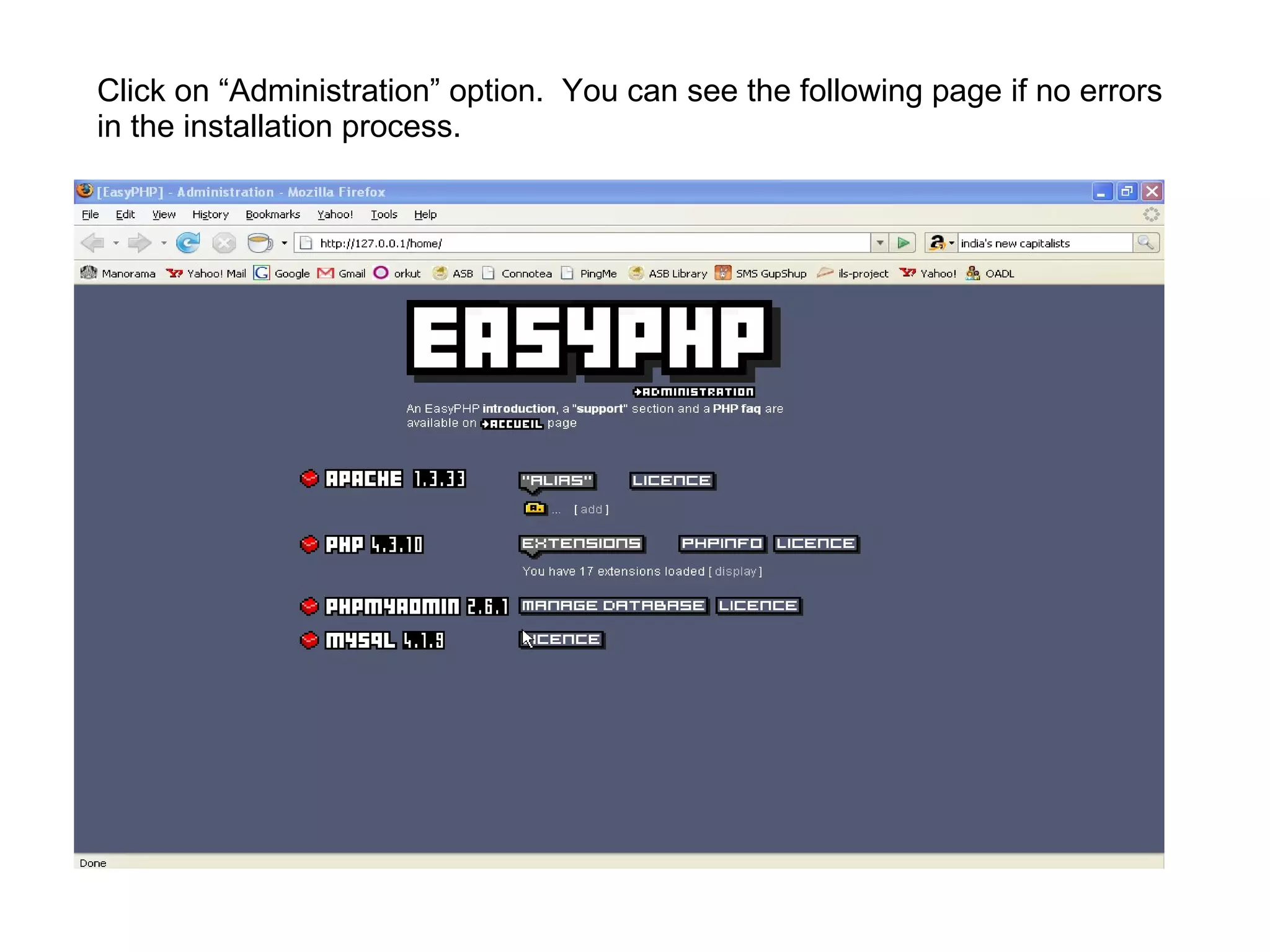 Installation of Openbiblio using Easyphp | PPT