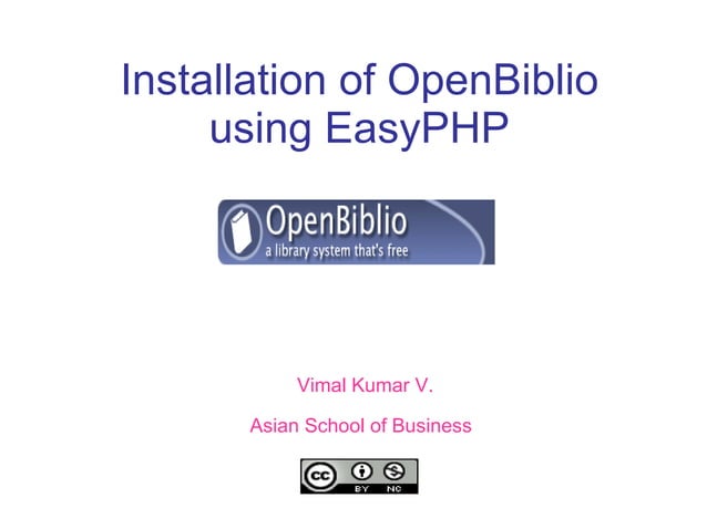 Installation of Openbiblio using Easyphp | PPT