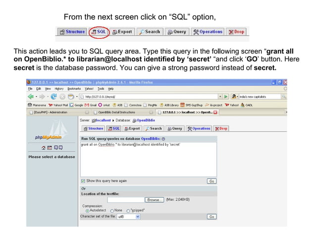 Installation of Openbiblio using Easyphp | PPT