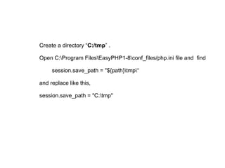 Installation of Openbiblio using Easyphp | PPT
