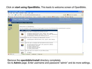 Installation of Openbiblio using Easyphp | PPT