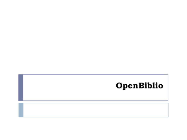 Open biblio | PPT