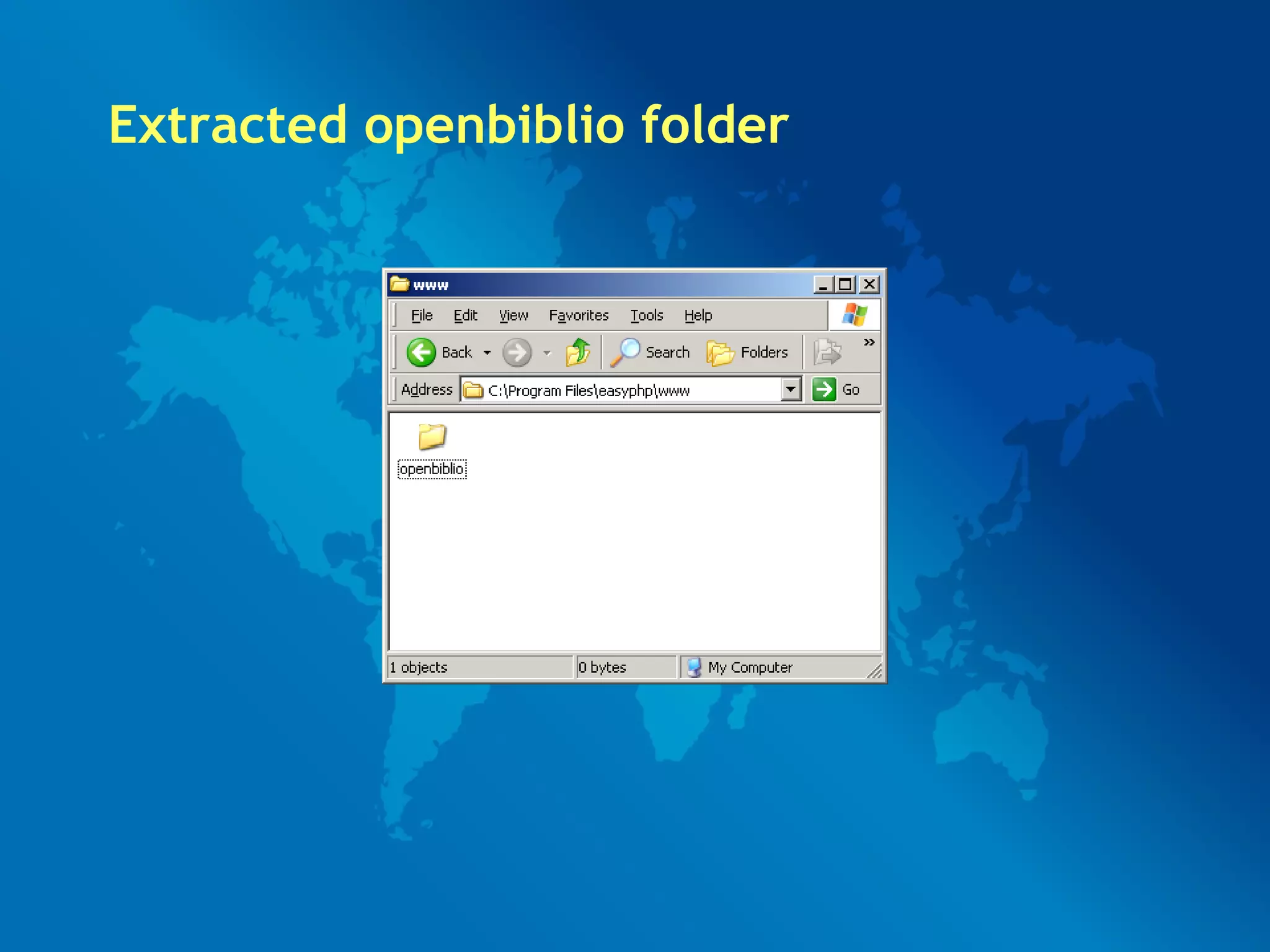 Installation of OpenBiblio on Windows XP using EasyPHP | PPT