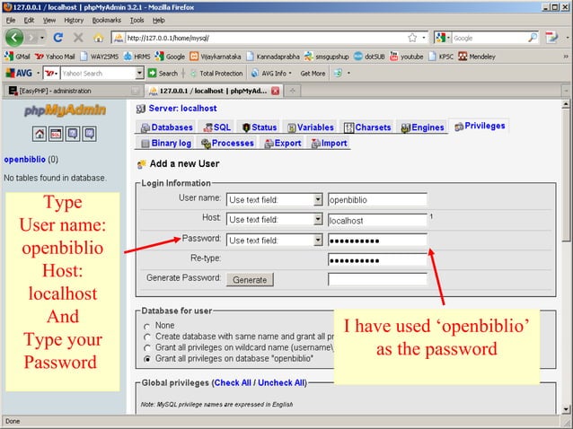 Installation of OpenBiblio on Windows XP using EasyPHP | PPT