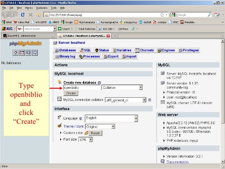 Installation of OpenBiblio on Windows XP using EasyPHP