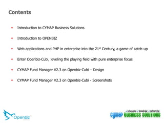 Openbiz Cubi Case Study - Cymap | PPTX