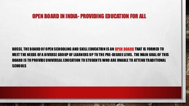 Open Board in India- Providing Education for all - Board of open ...