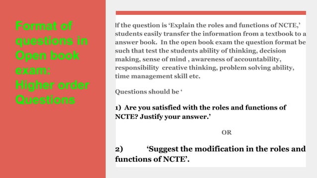 Open book exam | PPTX | Educational Assessment | Education