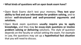 Open book examination | PPTX