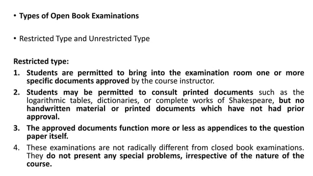 Open book examination | PPTX