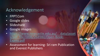 Open Book Examination | PPTX | Educational Assessment | Education