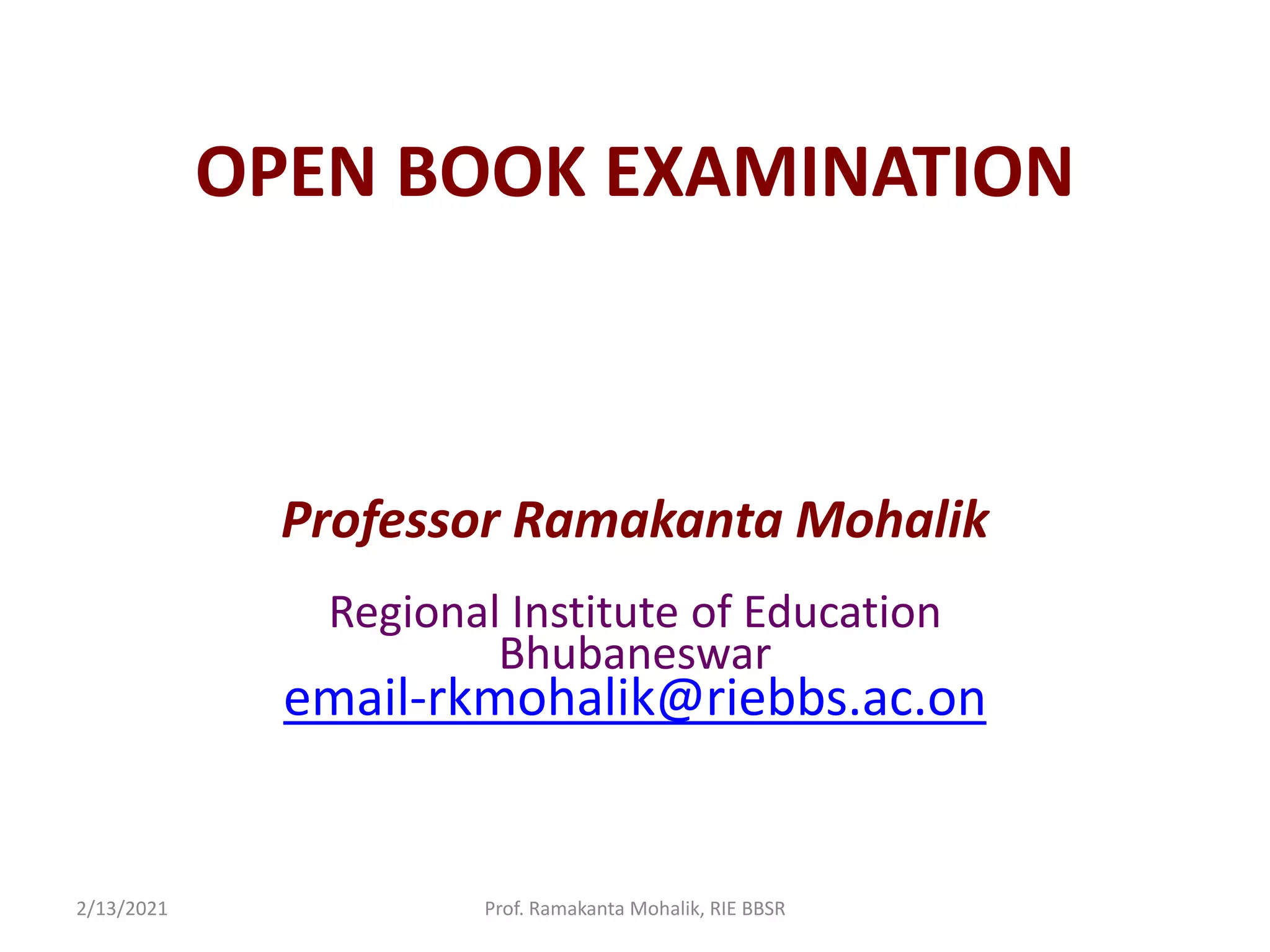 Open book examination | PPTX