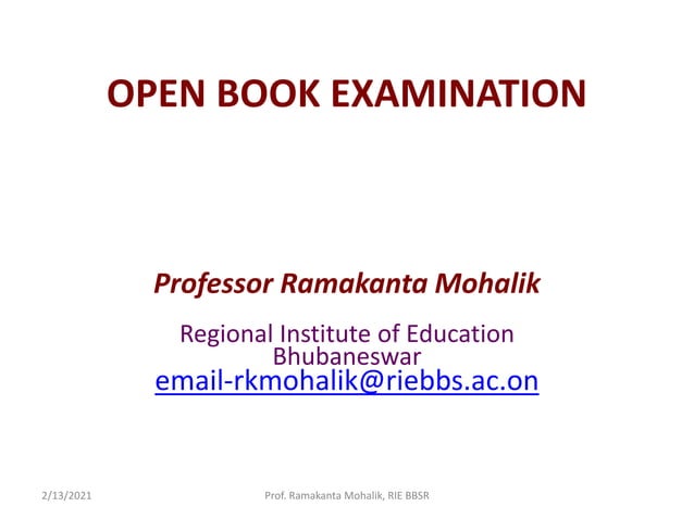 Open book examination | PPTX