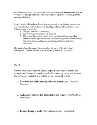 Open book midterm #1. part 2 | PDF