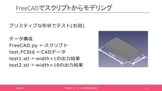 最適化計算/パラメータスタディーとFreeCADの連携についての調査 | PPT