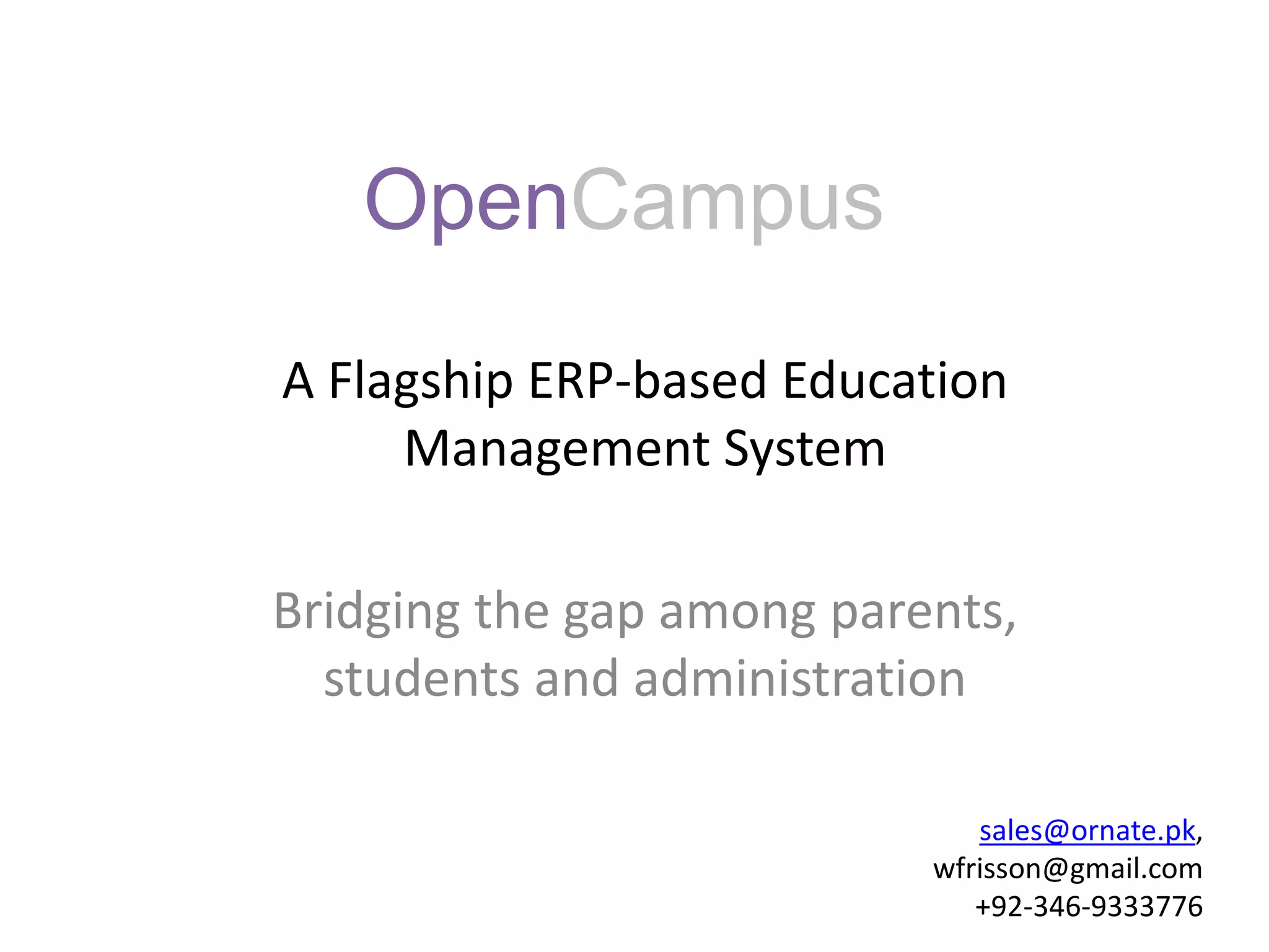Open Campus (Education Management Solution) | PPT