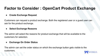Open cart product exchange | PPT