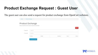 Open cart product exchange | PPTX