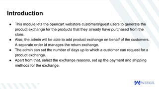 Open cart product exchange | PPT