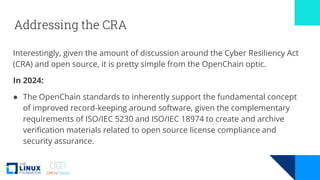 OpenChain - The Ramifications of ISO/IEC 5230 and ISO/IEC 18974 for Legal Professionals in 2024 ...