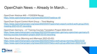 OpenChain Monthly Meeting - North America / Asia - 2023-03-21 | PPTX | Operating Systems ...