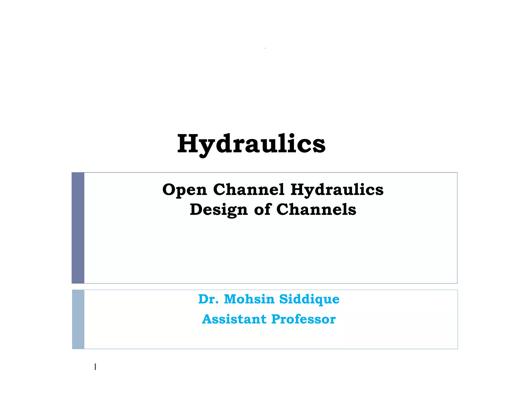 Open channel design | PDF